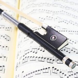 Carbon Fiber Violin Bow 3/4 Size VINGOBOW 100V Advanced Level 69cm Three Quarters Parisian Eyes Ebony Frog Real Mongolian White Horse Hair Warm Clear Tone Straight Smooth Screw Great Flexibility