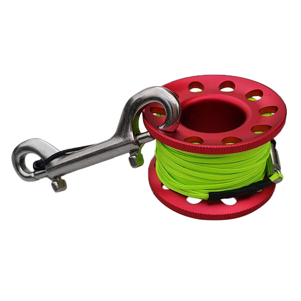 Tongina Underwater Scuba Diving Finger Spool Dive Reel & 15m Line, Compact & Durable, red