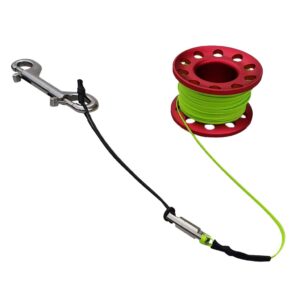 Tongina Underwater Scuba Diving Finger Spool Dive Reel & 15m Line, Compact & Durable, red