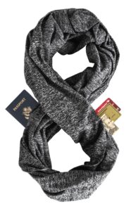 zero grid infinity fashion scarf with hidden pockets converts to blanket and wrap perfect for travel