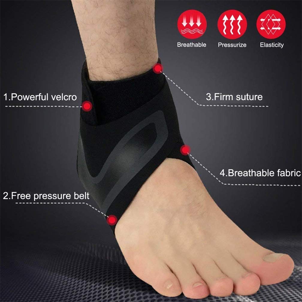 Ankle Brace, for Running, Arthritis, Pain Relief, Sprains, Sports Injuries and Recovery, Adjustable Breathable Nylon Material Sleeve Fits All Men Women (S)