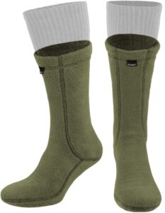 281z military warm 8 inch boot liner socks - outdoor tactical hiking sport - polartec fleece winter socks (small, olive green)