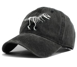 lokidve dinosaur hat embroidered t rex skeleton baseball cap for men big boys