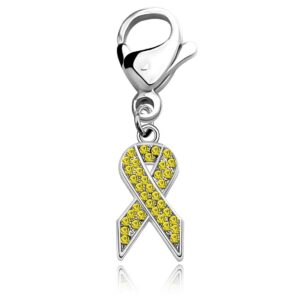 chooro yellow awareness ribbon charm zipper pull cancer awareness jewelry gift for endometriosis/bladder cancer/suicide prevention/bone cancer (yellow awareness ribbon zp)