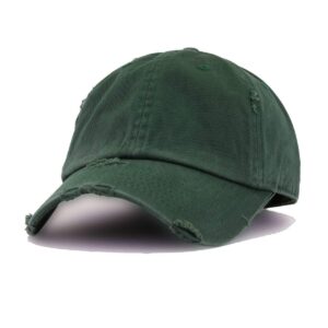 Irish Shamrock Vintage Baseball Cap Embroidered Cotton Adjustable Distressed Dad Hat Hunter Green