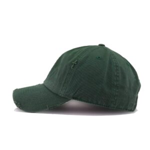 Irish Shamrock Vintage Baseball Cap Embroidered Cotton Adjustable Distressed Dad Hat Hunter Green