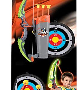 Click N' Play Bow & Arrow Archery Set for Kids, Toy Bow & Arrow That Lights Up for Outdoor Play with 3 Suction Cup Arrows, Target & Quiver, Practice Archery Set for Children Ages 4 & Up