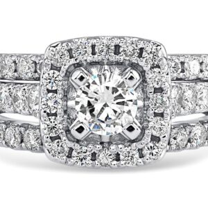 Beverly Hills Jewelers 3 Carat Total Weight Diamond Engagement Ring In 14 Karat White Gold Stunningly Hand Crafted (5)