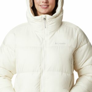 Columbia Women's Puffect Mid Hooded Jacket, Chalk, Small