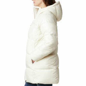 Columbia Women's Puffect Mid Hooded Jacket, Chalk, Small