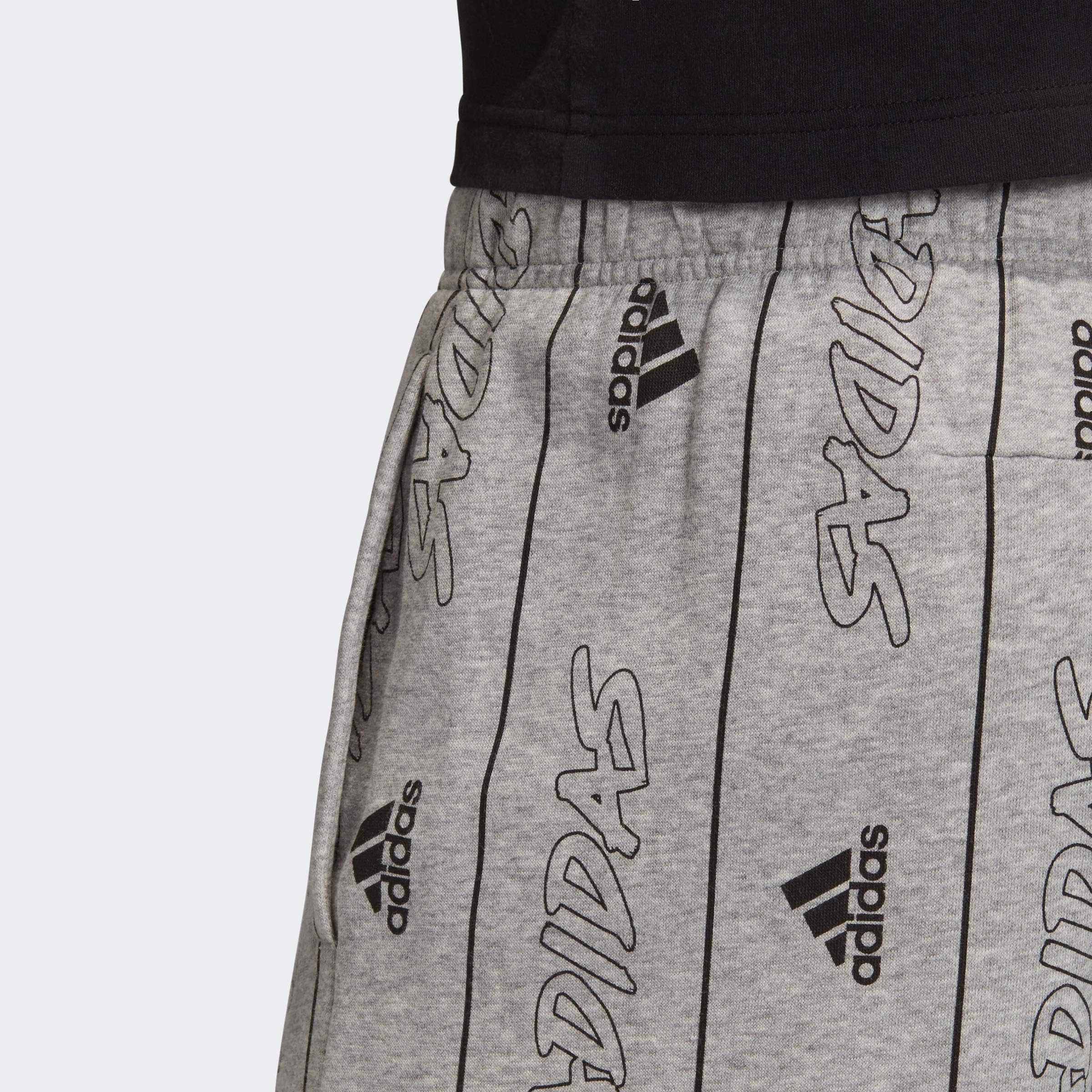 adidas mens Must Haves Graphic Shorts Medium Grey Heather/Black Large