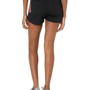 adidas Women's Design 2 Move 3-Stripes Knitted Shorts, Black/Signal Pink,XS