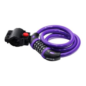 jpojpo bicycle lock road mountain bike folding cable locks cycle code bicycle lock 12 * 1200mm purple