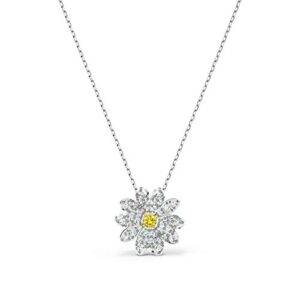 swarovski women's eternal flower pendant, yellow, mixed metal finish