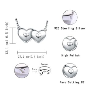 Sterling Silver Urn Ash Necklace Bracelet Holds Two - Forever in My Heart Cremation Pendant Women Memorial Jewelry Bereavement Keepsake Gift for Loss of Loved Ones (necklace)