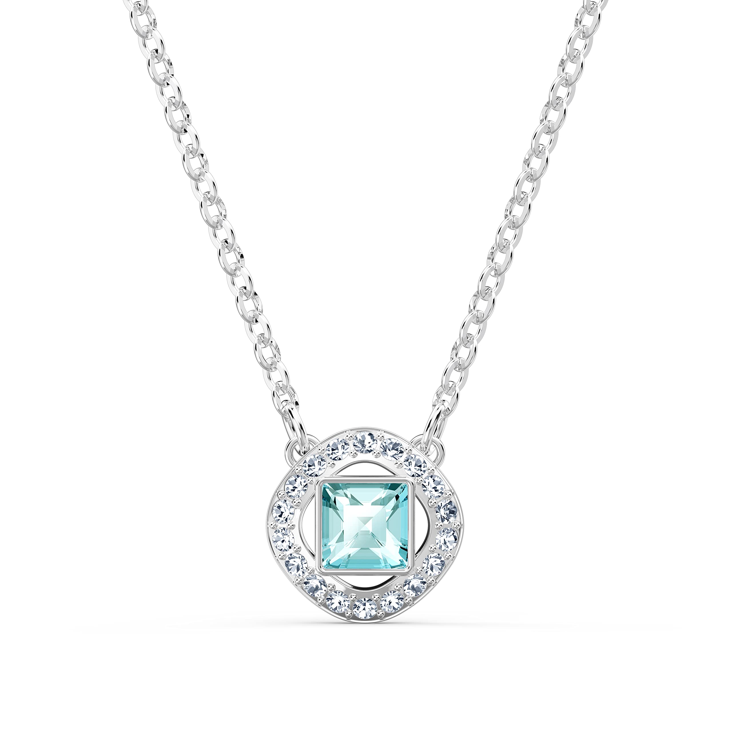 Swarovski Una Angelic Pendant Necklace, with Aqua and Clear Crystals and a Rhodium Plated Chain, an Amazon Exclusive