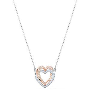 swarovski hyperbola pendant necklace for women, with a mixed metal plated finish and clear crystal pavé