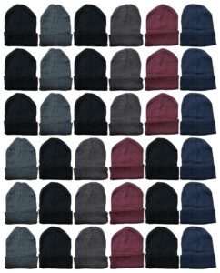 yacht & smith winter beanies & gloves for men & women, warm thermal cold resistant bulk packs (24 packs assorted)