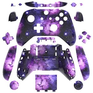 wps hydro dipped replacement housing shell set for xbox one s slim (3.5 mm headphone jack) controllers for 1708 version (camouflage galaxy)