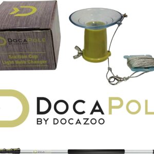 DOCAZOO, Light Bulb Changer for High Ceilings & Recessed Lights w/ 7-30 Foot Telescopic Extension Pole & Suction Cup Style - Ceiling Lightbulb Removal Tool - Perfect Accessory for Any Lighting Job