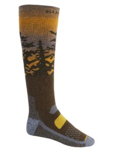 burton mens performance midweight sock, sunrise, large