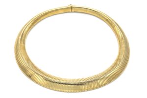 marshal metal fashion necklace 18k gold plated brass omega choker necklace (nk156g(15mm))