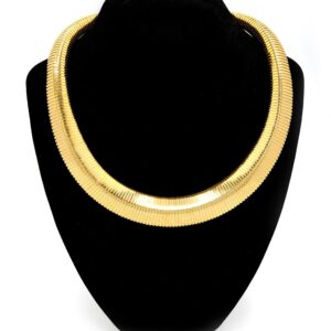 Marshal Metal Fashion Necklace 18K Gold Plated Brass Omega Choker Necklace (NK156G(15mm))