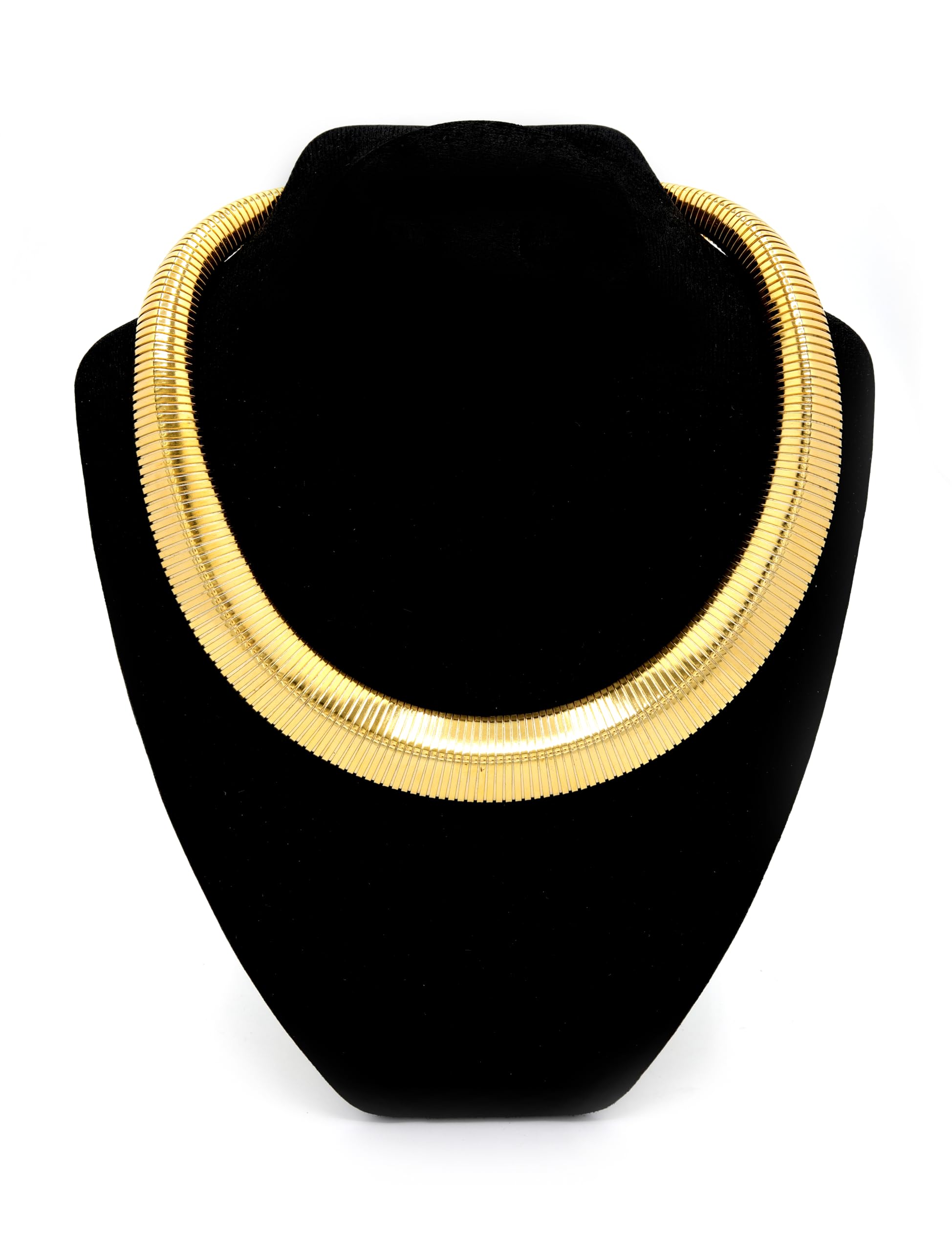 Marshal Metal Fashion Necklace 18K Gold Plated Brass Omega Choker Necklace (NK156G(15mm))