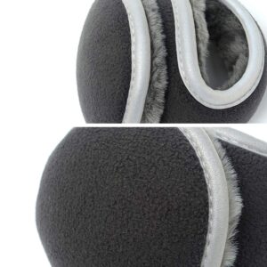 Unisex Winter Ear Muffs Foldable Fleece Lined Warm Ear Warmers for Women and Men (Grey)