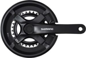 shimano fc-ty-501-2 crankset - 170mm, 7/8-speed, 46-30t, riveted, square taper jis spindle interface, black