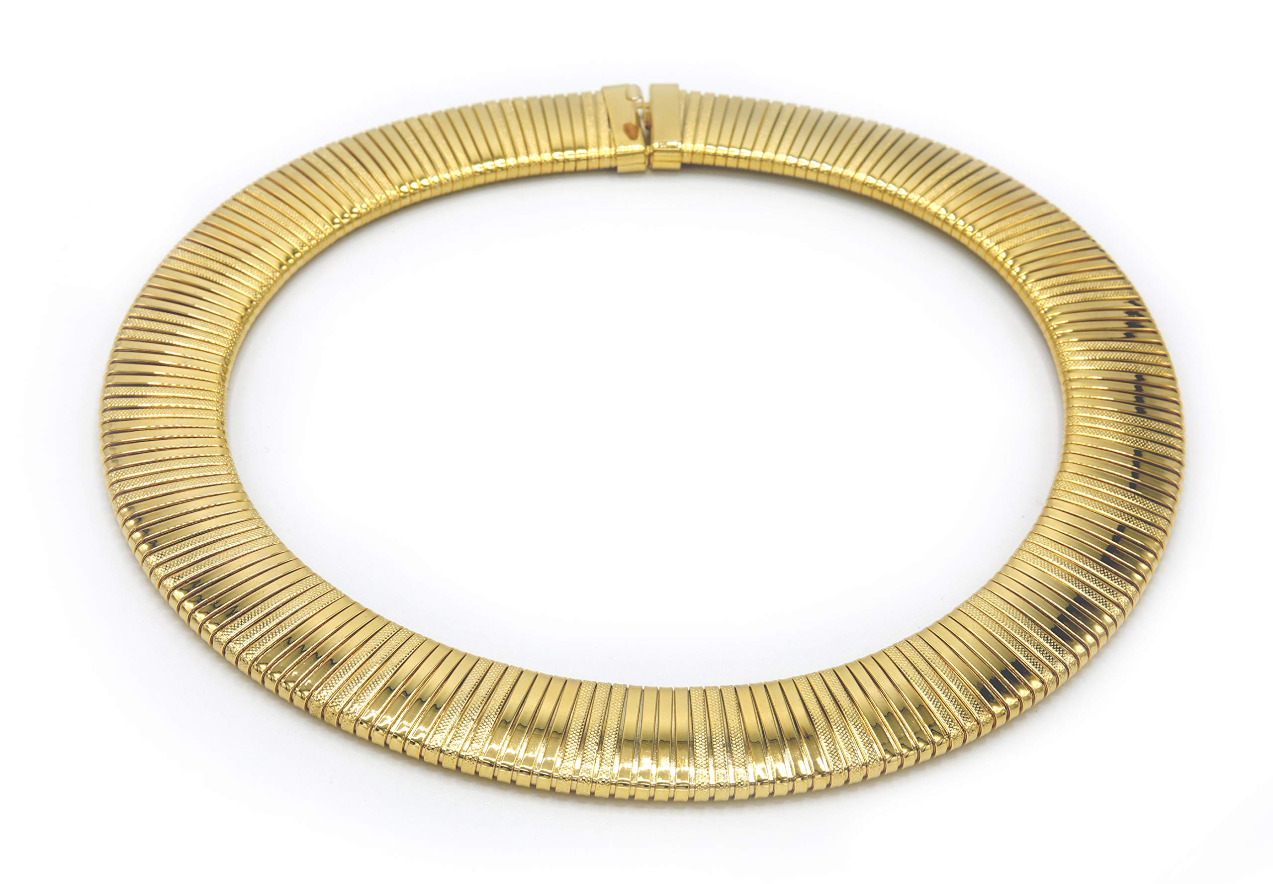 Marshal Metal Fashion Necklace 18K Gold Plated Brass Omega Choker Necklace (NK180G(18mm))