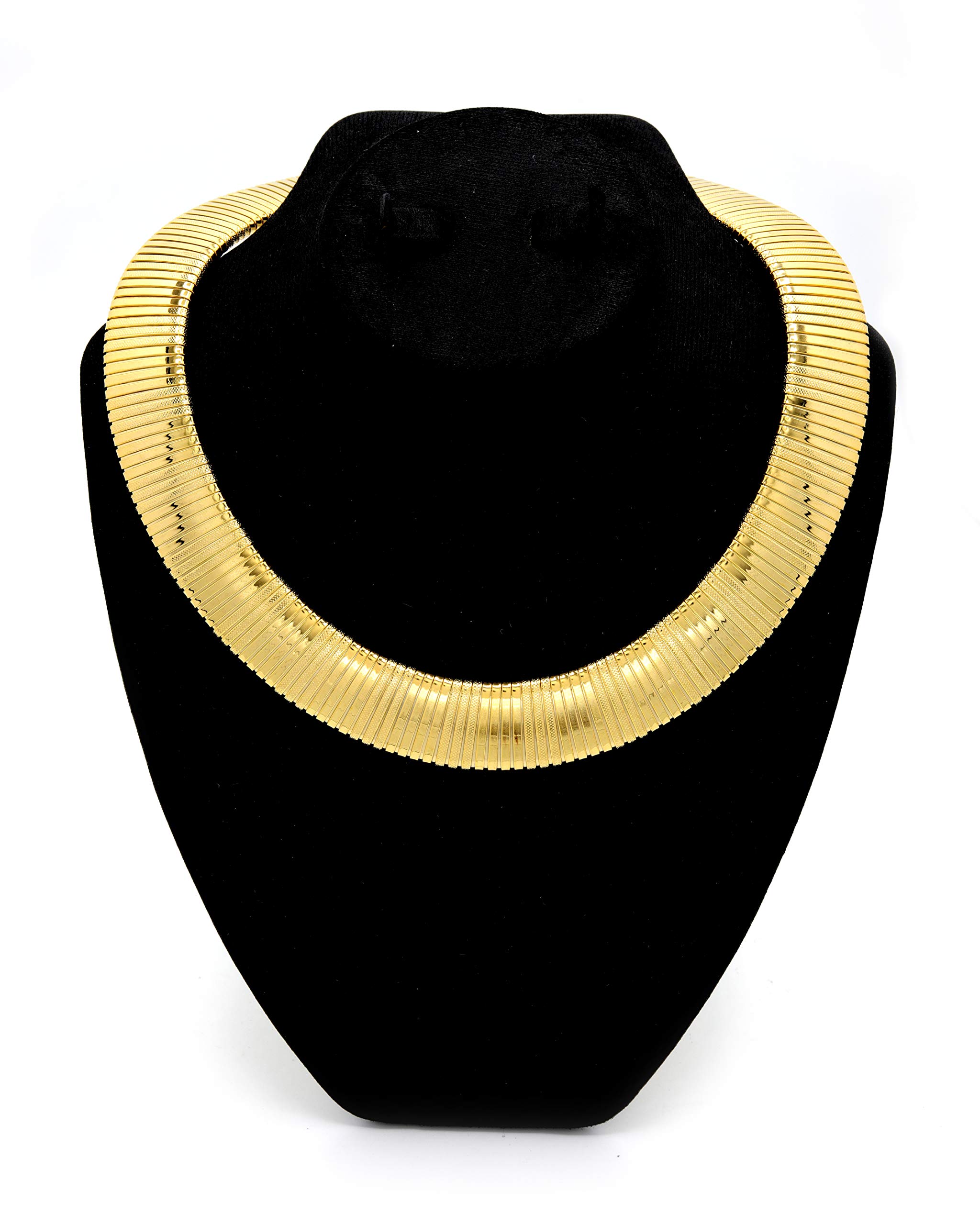 Marshal Metal Fashion Necklace 18K Gold Plated Brass Omega Choker Necklace (NK180G(18mm))