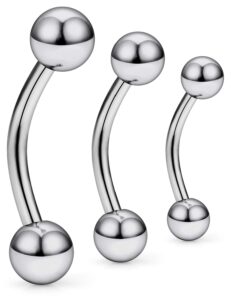 ocptiy 14g g23 titanium eyebrow ring daith rook ear earring piercing jewelry belly navel button ring snake forg eye tongue vertical labret lip curved barbell piercing jewelry women men 6mm 8mm 10mm