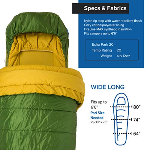 Big Agnes Echo Park (FireLine Max) Sleeping Bag, 20 Degree