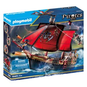 playmobil 70411 pirates large floating pirate ship with cannon