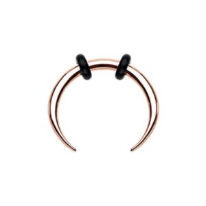 16ga basic steel pincher septum nose ring (rose gold plated)