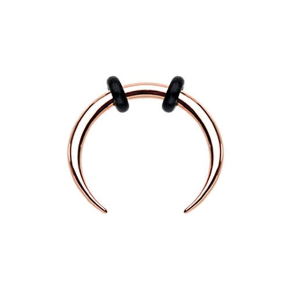 16GA Basic Steel Pincher Septum Nose Ring (Rose Gold Plated)