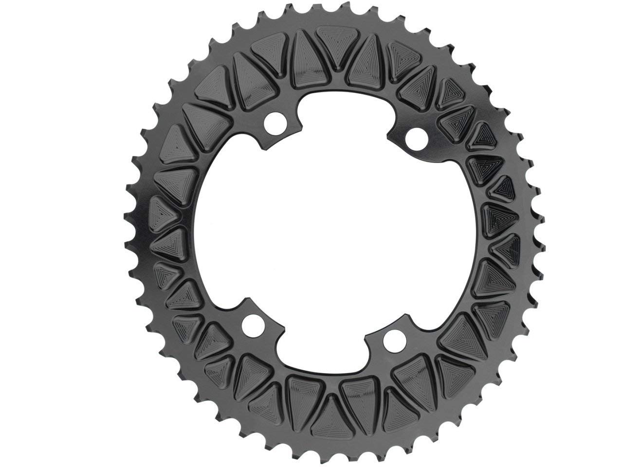 absoluteBLACK Premium Sub-Compact Oval 110/4 BCD Chainring 32T for Road & Graval - Shimano 10s, 11s, 12s with 2 Free 3M Reflective Stickers