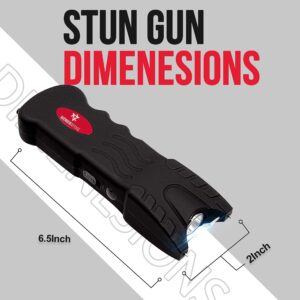 Avenger Defense Stun Gun for Self Defense with LED Flashlight Protection Device (ADS-80B)- (Dark Black)