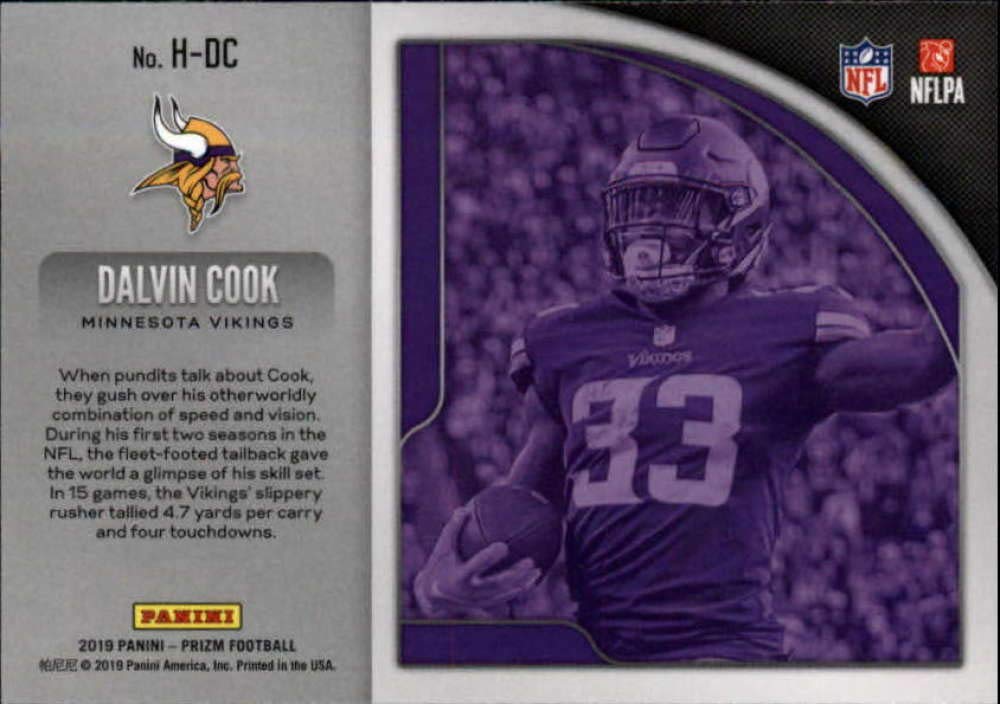 2019 Painin Prizm Hype #14 Dalvin Cook Minnesota Vikings Official NFL Football Trading Card in Raw (NM or Better) Condition