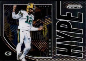 2019 painin prizm hype #4 aaron rodgers green bay packers official nfl football trading card in raw (nm or better) condition