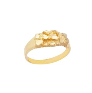 10k yellow gold nugget ring for women