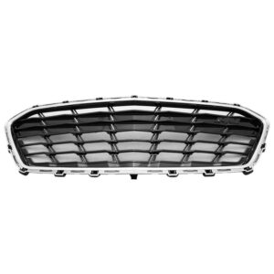 2017-2018 chevrolet cruze front bumper cover grille; for rs model; painted black with chrome surround molding; made of abs plastic; [gm] partslink gm1036184