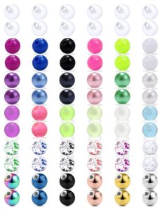 scerring 14g ball for piercing replacement balls externally threaded nipple industrial tongue belly piercing rings body jewelry piercing barbell parts 5mm 72pcs