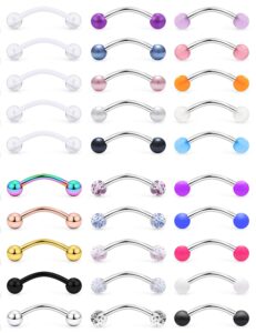 scerring 16g eyebrow rings tragus helix rook daith earrings lip ring barbell body piercing jewelry retainer 10mm 30pcs