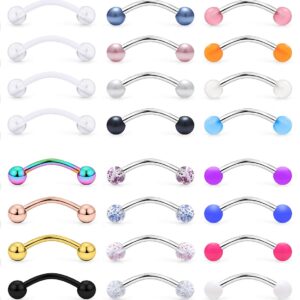 SCERRING 16G Eyebrow Rings Tragus Helix Rook Daith Earrings Lip Ring Barbell Body Piercing Jewelry Retainer 10mm 30PCS