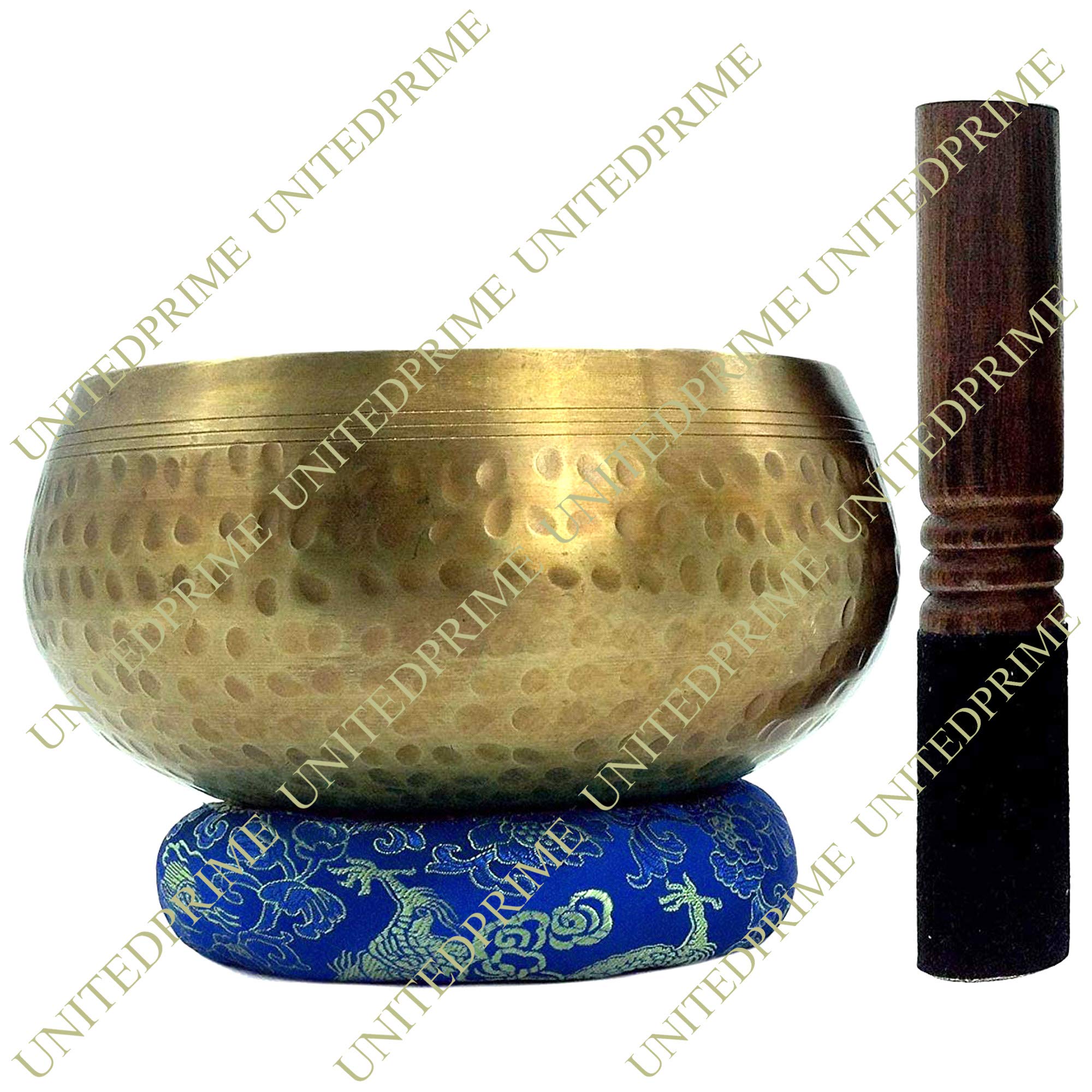 Unitedprime Meditation Bowl Professional Quality Hand Hammered Tibetan Singing Bowl Seven Metals Musical Instrument Healing