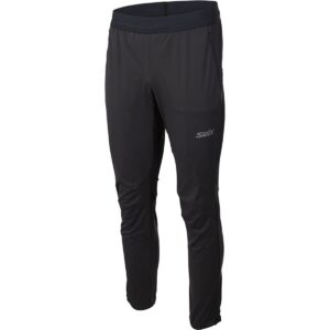 swix men's cross classic layout stretch softshell ski pants, phantom/black, large