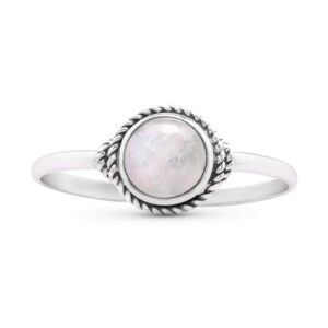 koral jewelry round moonstone ethnic delicate ring 925 sterling silver vintage tribal gipsy boho look (6)