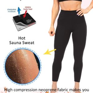 RIBIKA Leggings for Women Yoga Pants Tummy Control with Pocket Sauna Sweat Workout Tank Top Black Gym Butt Lifting